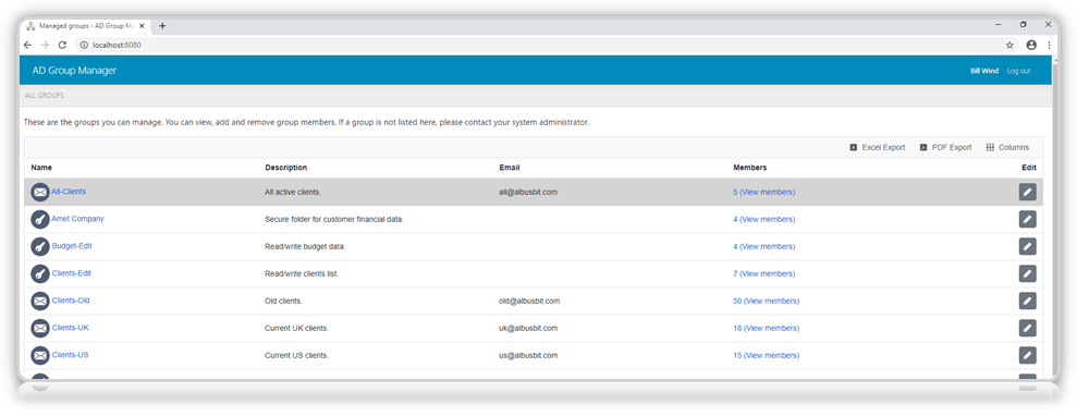 AD Group Manager Web - Active Directory group management web tool AD Group Manager Web - Active Directory group management web tool